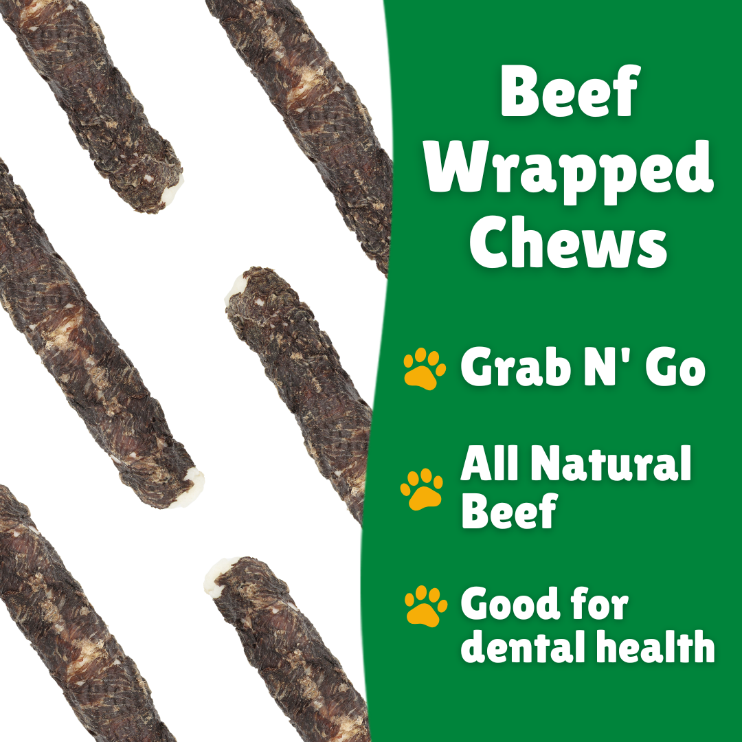 Beef Wrapped Beefhide: Bull Sticks – Lucky Premium Treats