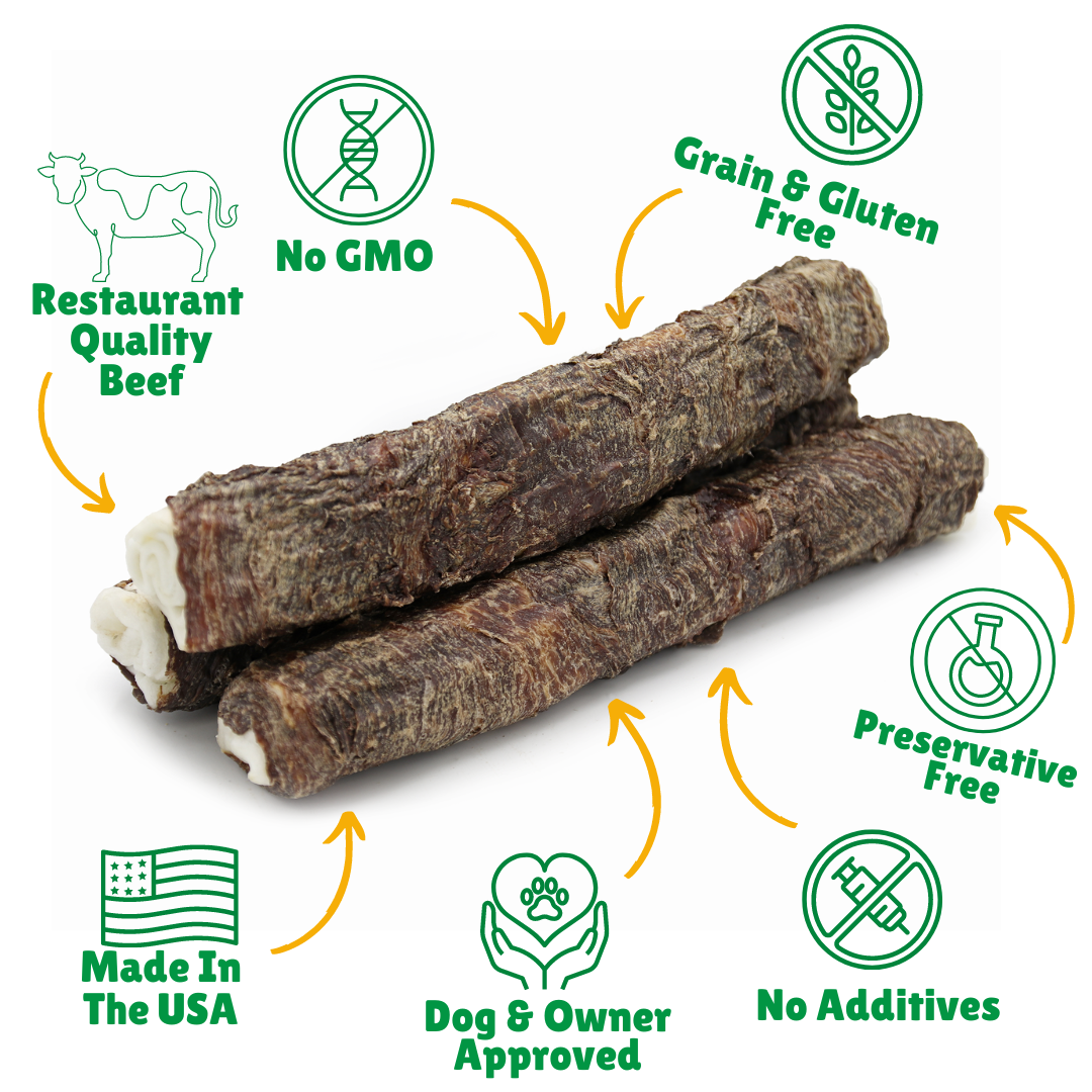 Beef Wrapped Beefhide: Bull Sticks – Lucky Premium Treats